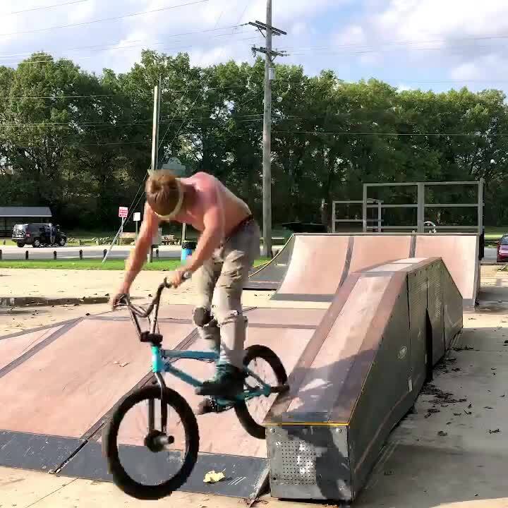 Guy Shows off Cool BMX Trick by Jumping Over Ramp | Jukin Licensing