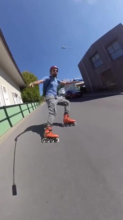 Guy Rollerblades Downhill and Drifts to a Stop | Jukin Licensing