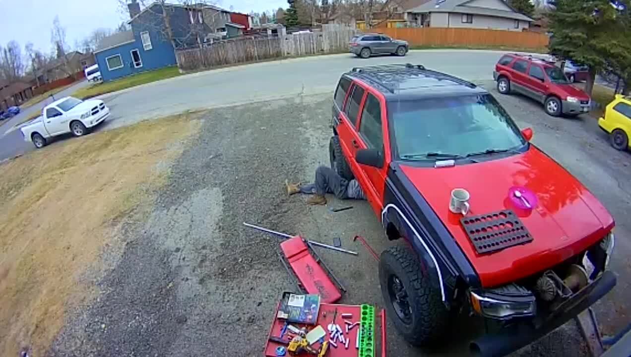 Man Gets Run Over By Vehicle While Working Underneath It | Jukin Licensing