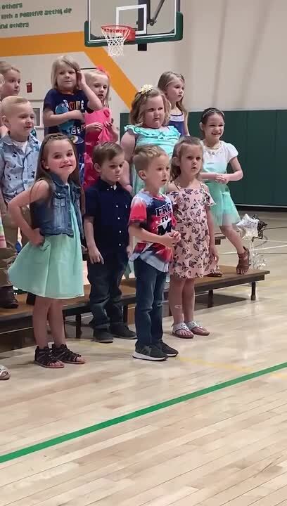 Little Boy Heartily Sings National Anthem at His Preschool Graduation ...