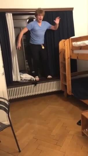Guy Accidentally Breaks Bunk Bed by Jumping on it While Dancing | Jukin ...