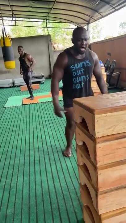 Guy Falls After Accidentally Kicking Stacked up Platforms While ...