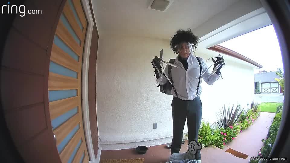 Guy Dressed As Fictional Character With Scissor Hands Makes Halloween ...