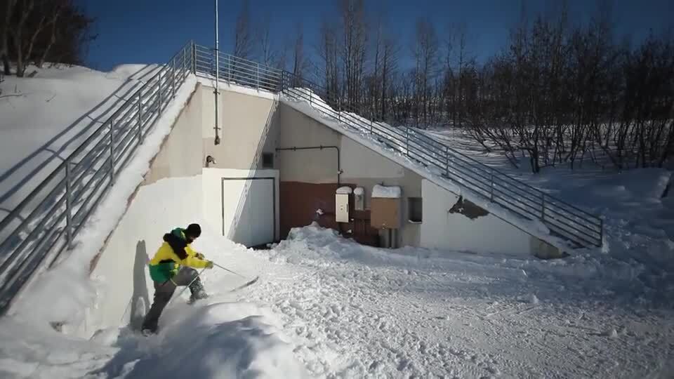Man Falls into Snow After Failed Rail Jump Attempt on Skis | Jukin ...