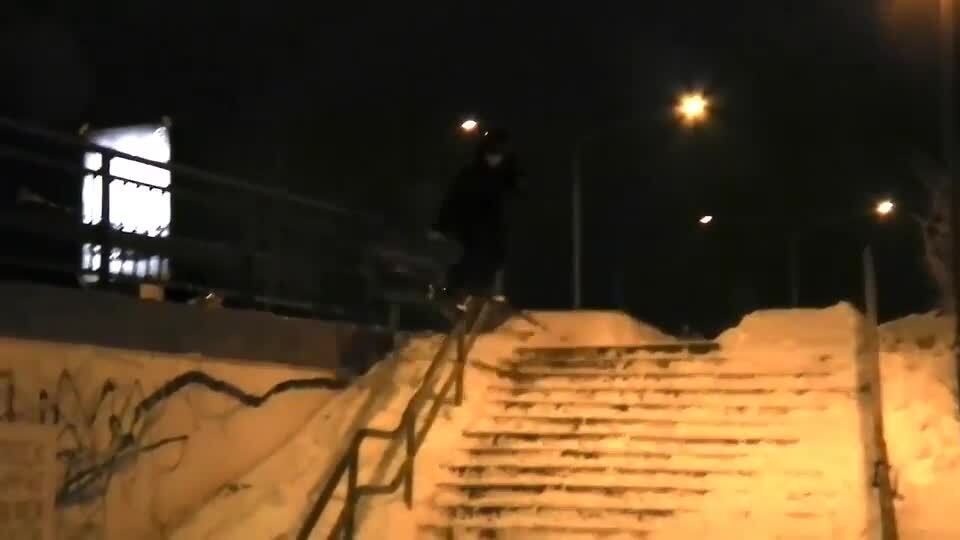 Urban Skier Falls into Rail Nutshot | Jukin Licensing