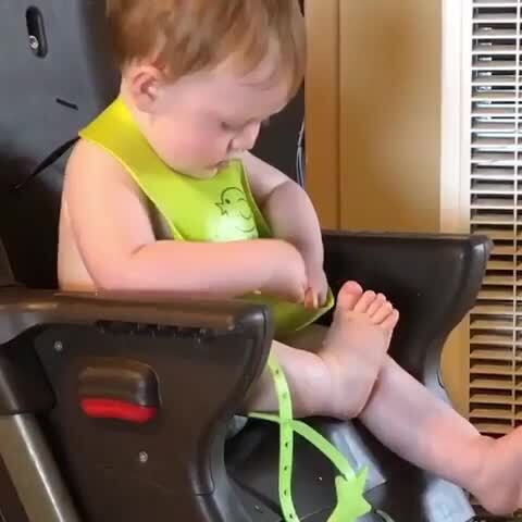 Toddler Tries to Eat with His Feet While Sitting in High Chair | Jukin ...
