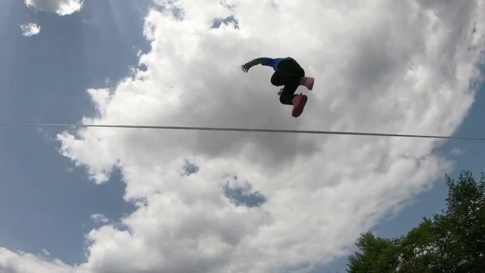 Young Boy Makes a Perfect Landing on Slackline | Jukin Licensing