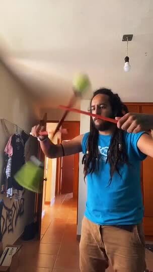 Juggler Shows Cool Trick Using Devil Sticks | Jukin Licensing