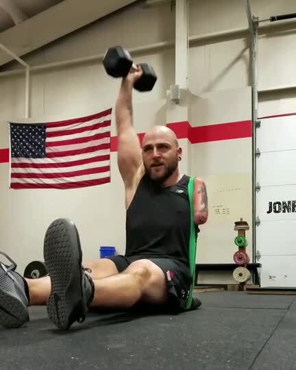 Athlete With One Arm Lifts Dumbbell | Jukin Licensing