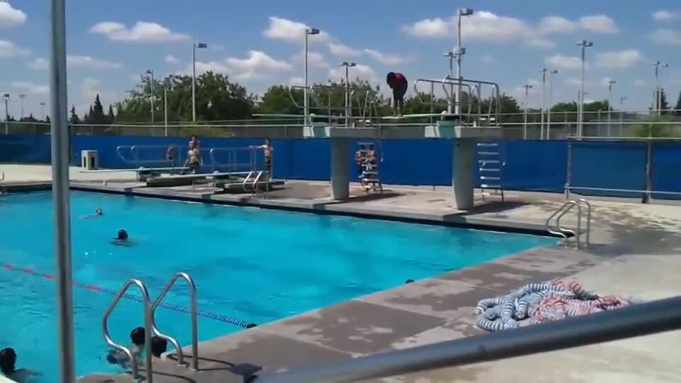 Two Girls Attempt Diving Board Flips | Jukin Licensing