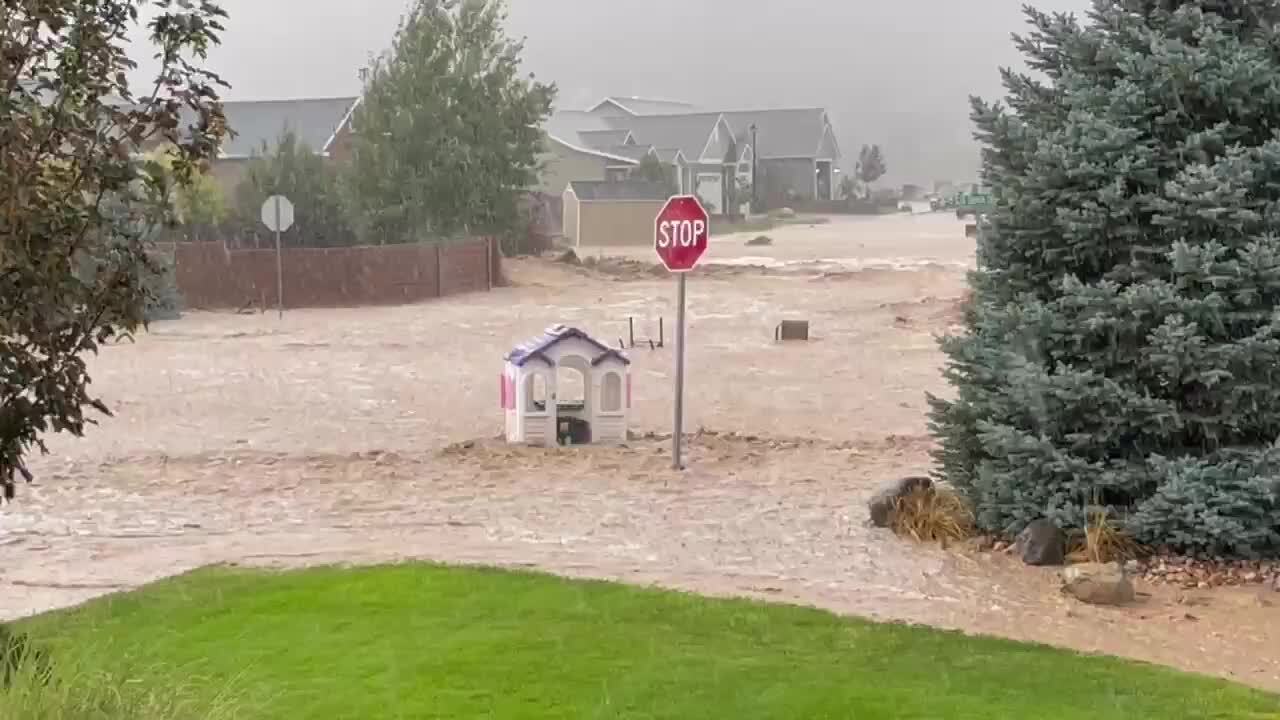 Children's Playhouse Floats On Water Covering Street Caused By Sudden ...
