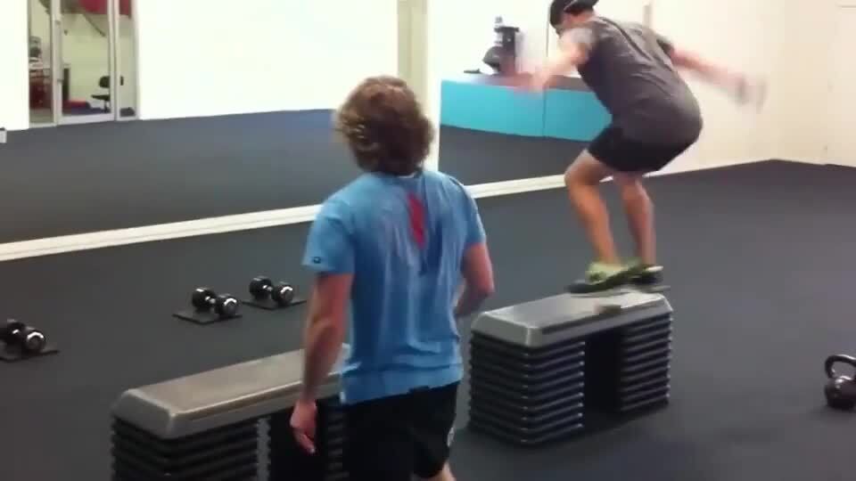 Box Jumps on Step Up Platform Fail | Jukin Licensing