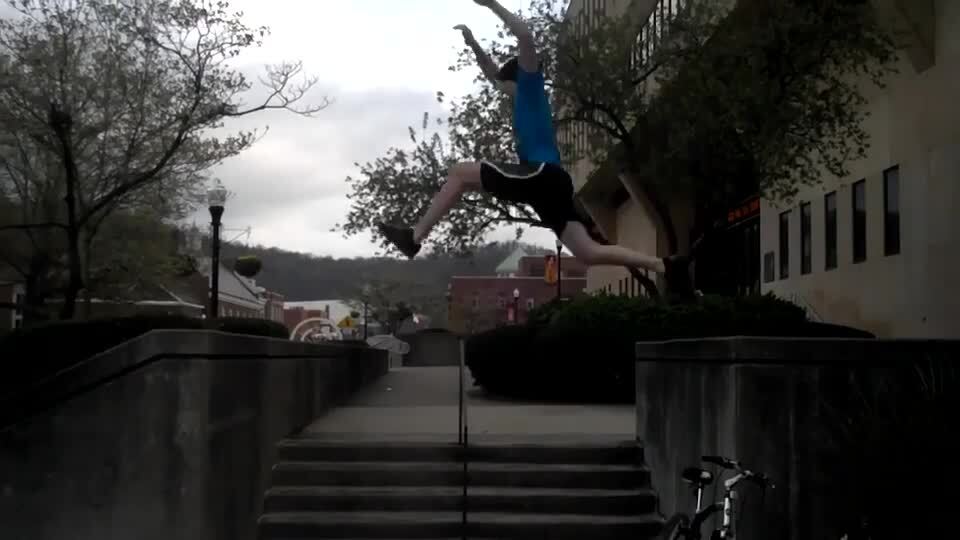Guy Trips when Leaping over Staircase | Jukin Licensing