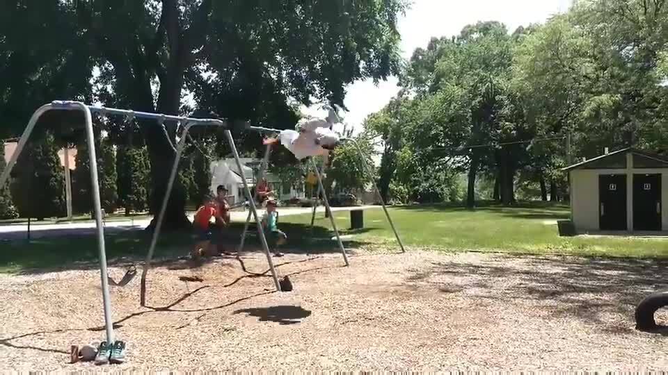 Guy Falls Hard on Back After Flipping Off Swing | Jukin Licensing