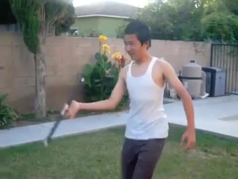 Guy Cuts Himself While Swinging Sword | Jukin Licensing