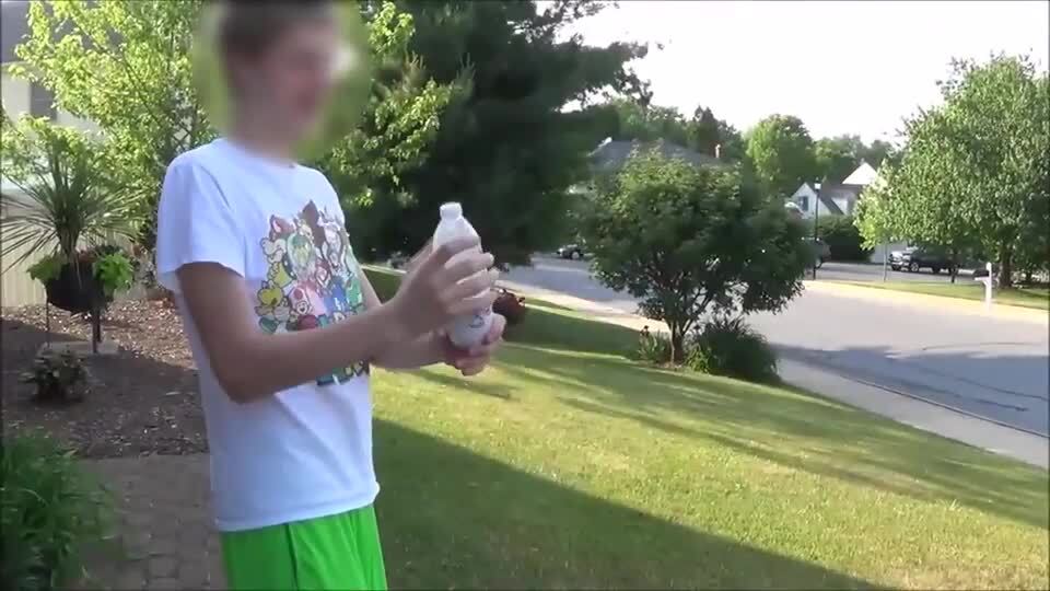 Water Bottle Explodes in Guy's Hand | Jukin Licensing