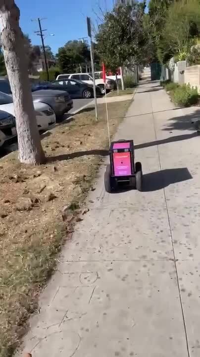 Person Watches Food Delivery Robot Crash Into Wall | Jukin Licensing