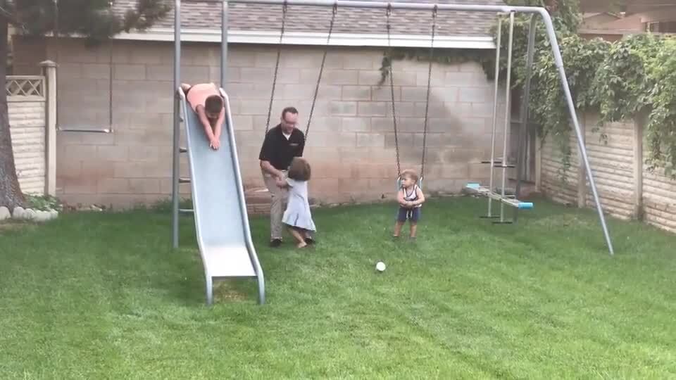 Man Thrown off Swing While Trying to Lift up Kid | Jukin Licensing