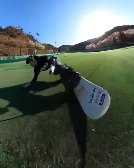 Guy Enjoys Grass Boarding On Artificial Grass | Jukin Licensing