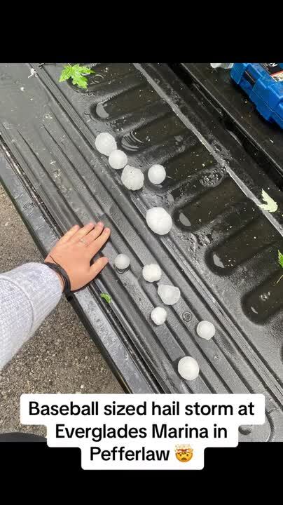 People Get Appalled by Baseball Sized Hail Falling Off Sky During Storm ...