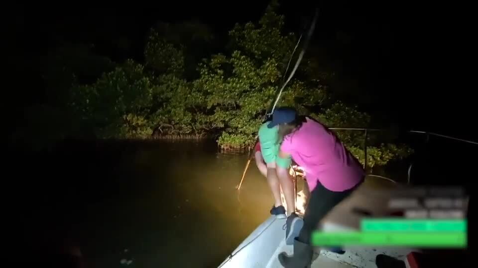 Guy Almost Falls Off Boat Into Water While Spearfishing | Jukin Licensing