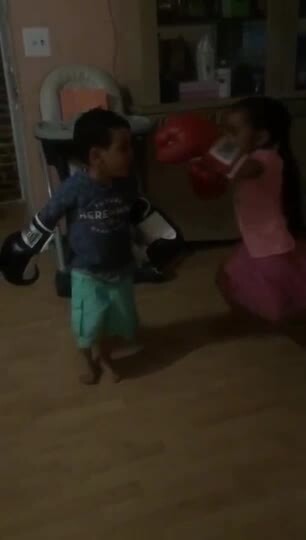 Sister Knocks Brother Out While Boxing | Jukin Licensing