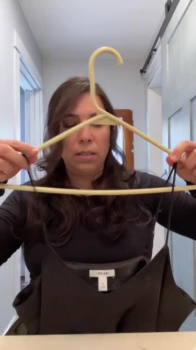 Woman Shows Clever Hack to Stop Clothes From Sliding off Hanger | Jukin ...