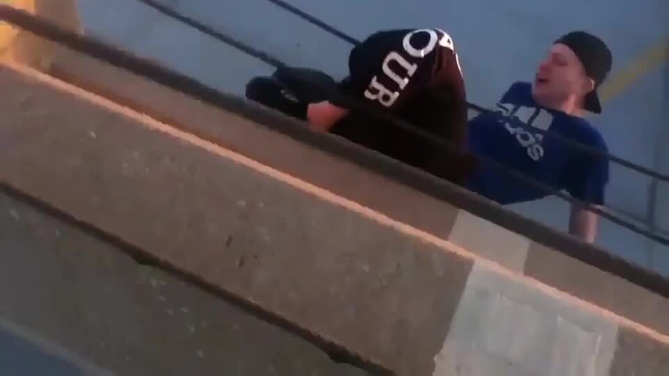 Parkour Parking Lot Jumper Gets Stuck on Rope | Jukin Licensing