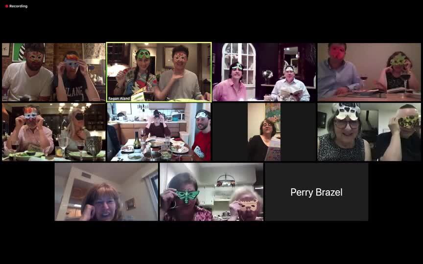 Group of People Play Game Via Video Conferencing Sticking to Social ...