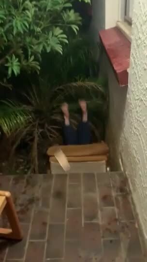 Man Hilariously Falls Off Platform While Sitting on Chair | Jukin Licensing