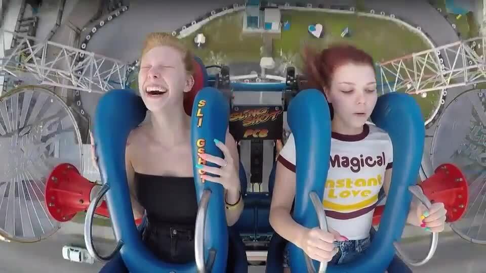 Girl Screams and Passes Out on Slingshot Ride with Friend | Jukin Licensing