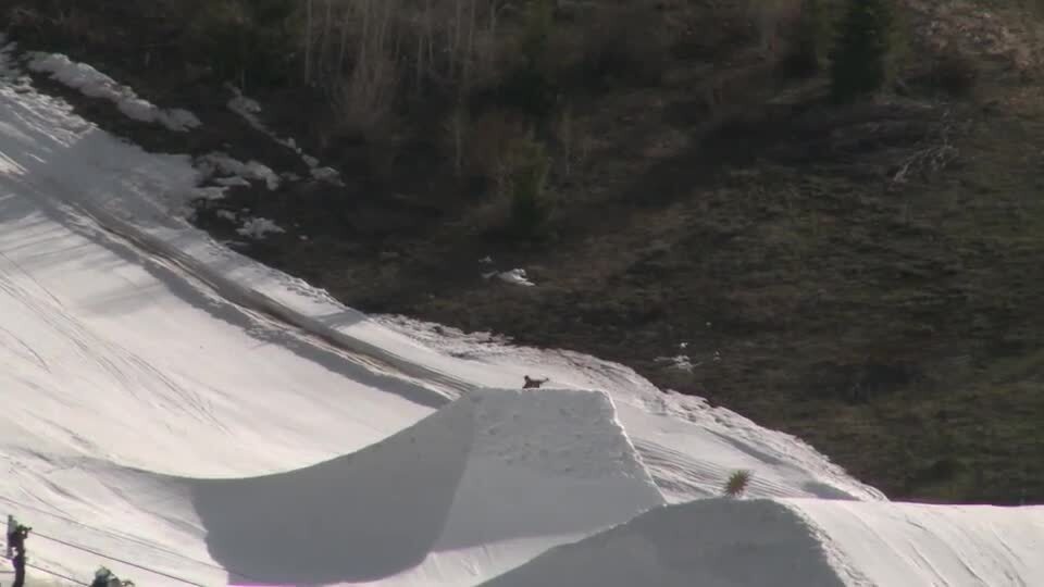 Skier Jumps From Snow-Ramp and Performs Multiple Flips in Air Before ...