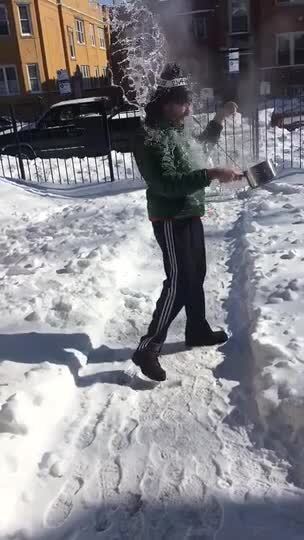 Hot Water Drops on Man Doing Boiling to Frozen Water Trick | Jukin ...