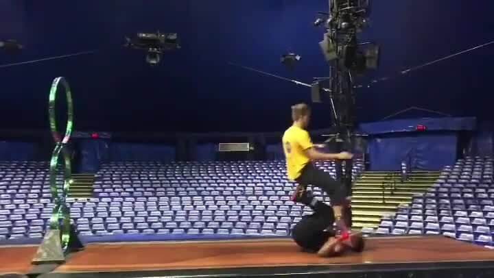 Guys Jump Through Hoop And Perform Tricks On Treadmill | Jukin Licensing