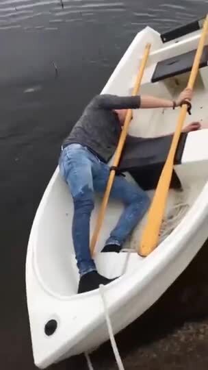 Guy Tries to Get out of Boat | Jukin Licensing