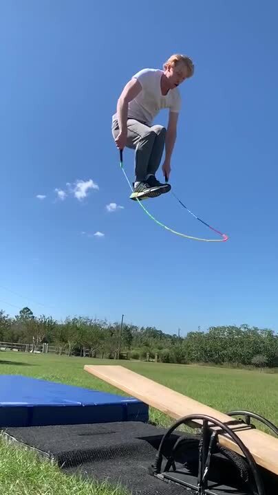 Guy Jumps Rope While Skipping on Teeterboard | Jukin Licensing