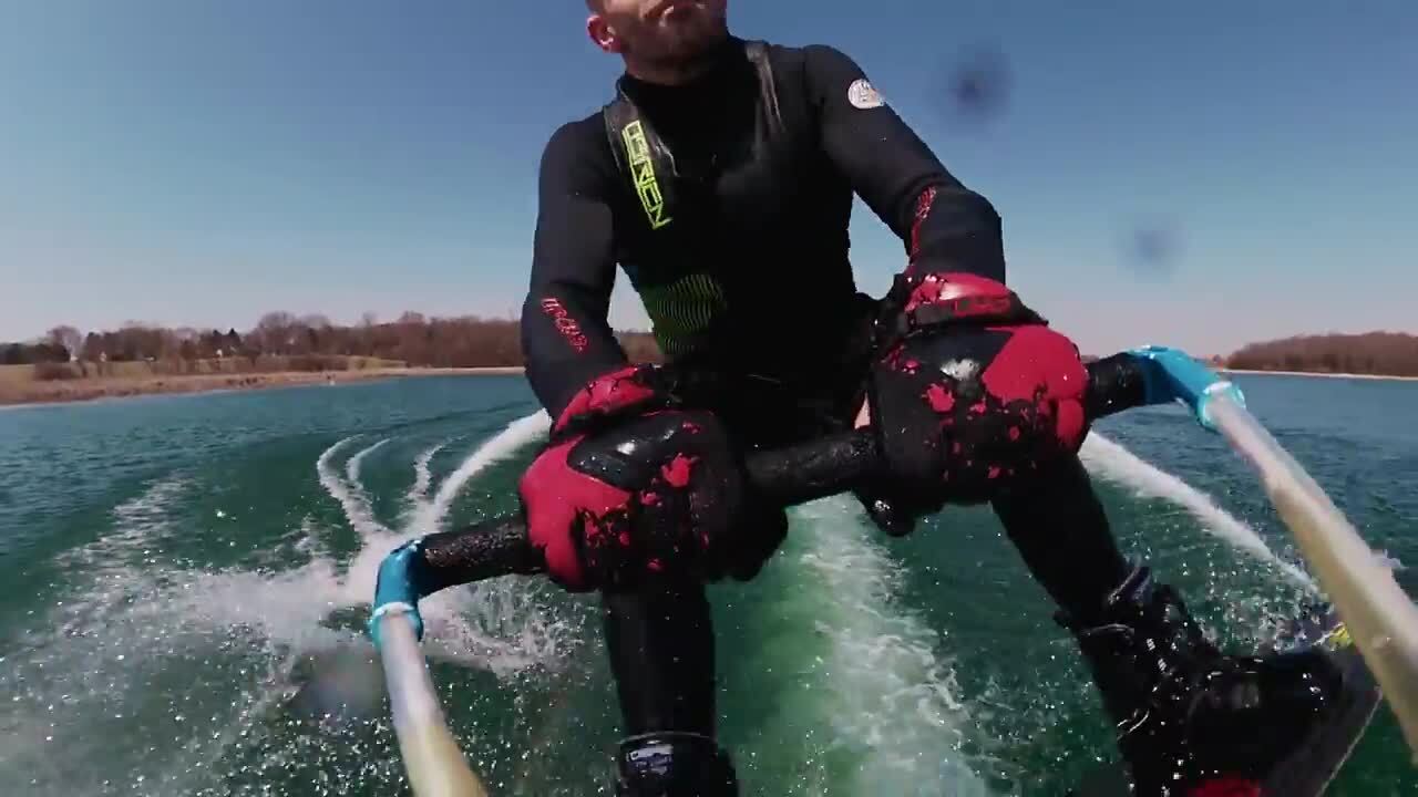 Guy Holds Revolving Part of Boat From Behind While He Flips in Water on ...