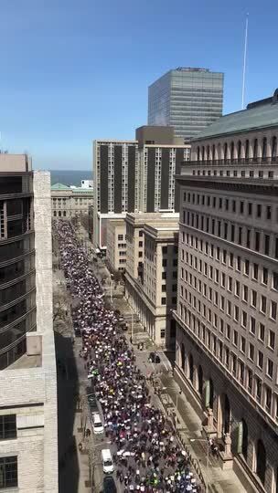 Timelapse of Crowd Walking Down Street at Gun Violence Rally | Jukin ...