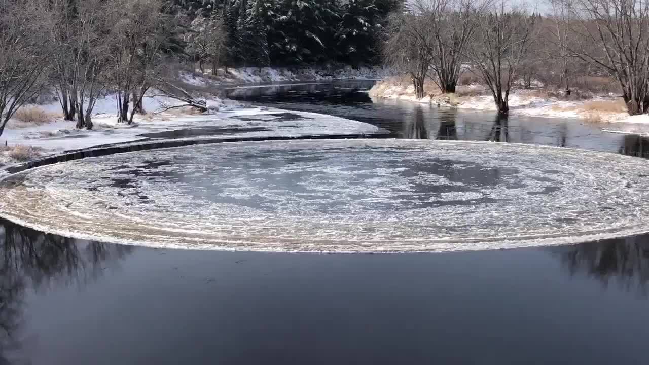 Floating Ice Disc Spins in Circles | Jukin Licensing