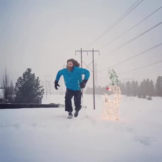 Long-Haired Guy Snow Dives Dramatically in Snow | Jukin Licensing