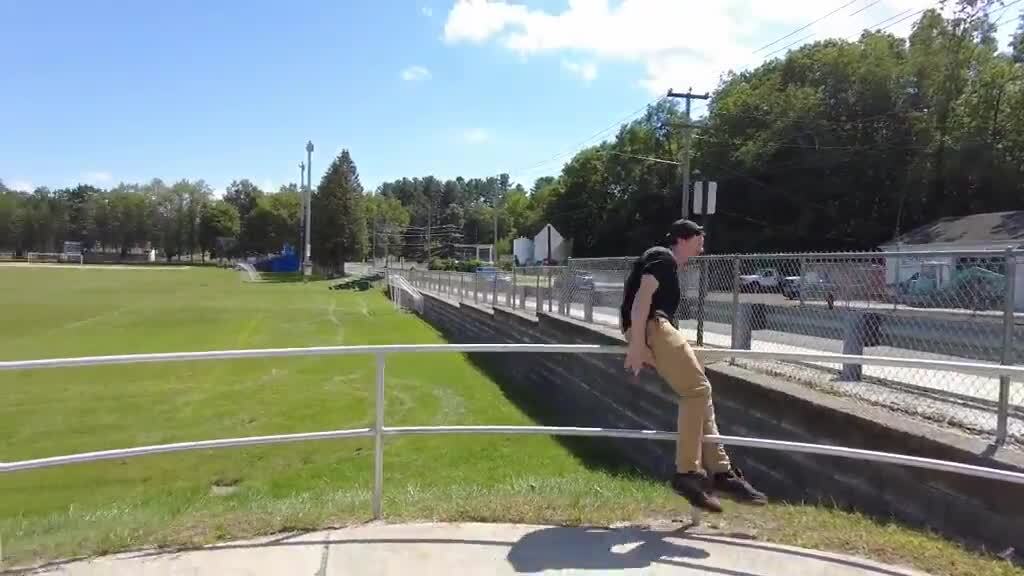 Guy Jumping Over Handrail Accidentally Hits Himself in the Crotch as he ...