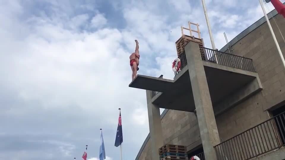 Tandem High Divers Fail Stunt and Flop Into Pool | Jukin Licensing
