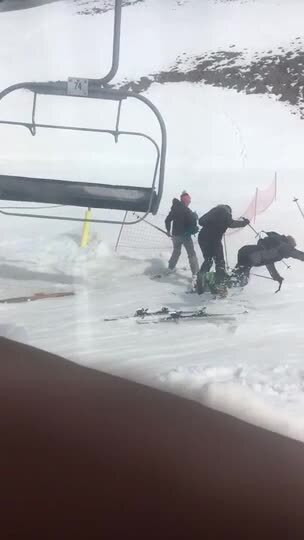 Man Stumbles Off Ski Chairlift | Jukin Licensing