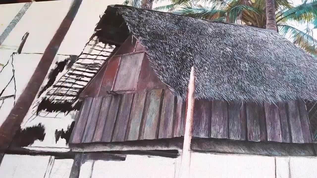 Artist Paints Hut on Acrylic Medium | Jukin Licensing