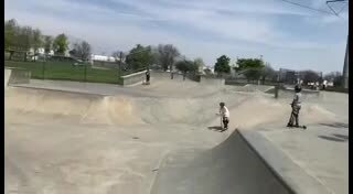 Guy Riding Scooter Falls on Ramp While Attempting to Perform Trick at ...