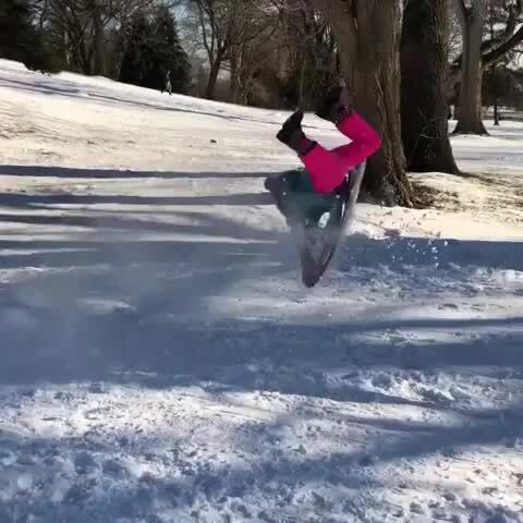 Little Girl Faceplants While Sledding off Mini Snow Ramp | Jukin Licensing