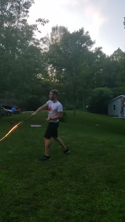 Whip-Cracking Performer Spins Ignited Whip During Practice | Jukin ...