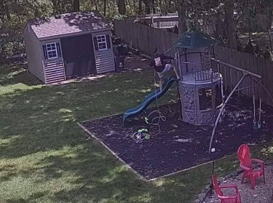 Guy Power Washing Backyard Slide Slips On It and Slides Down | Jukin ...