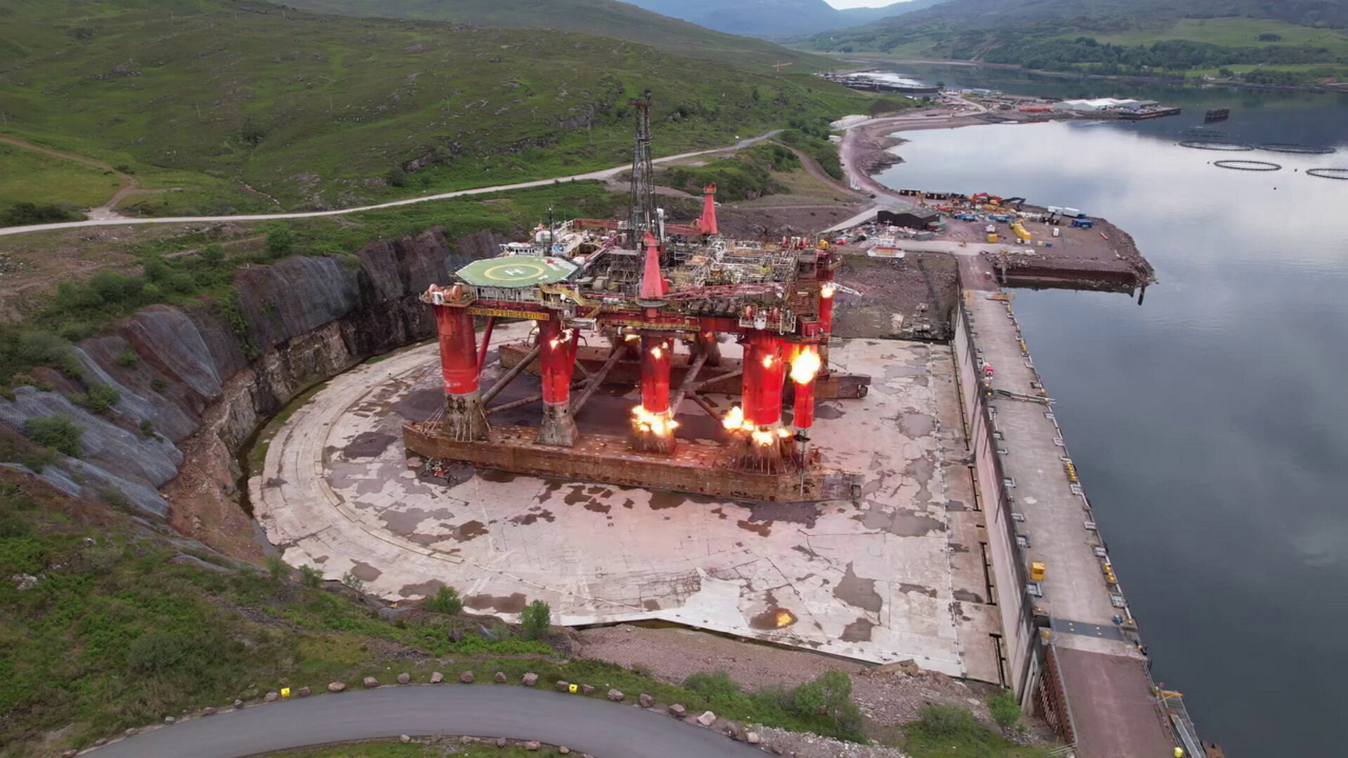 Decommissioned Oil Rig is Knocked Down With Controlled Explosion ...