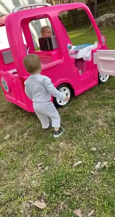 Toddler Steps Out of Moving Toy Car | Jukin Licensing